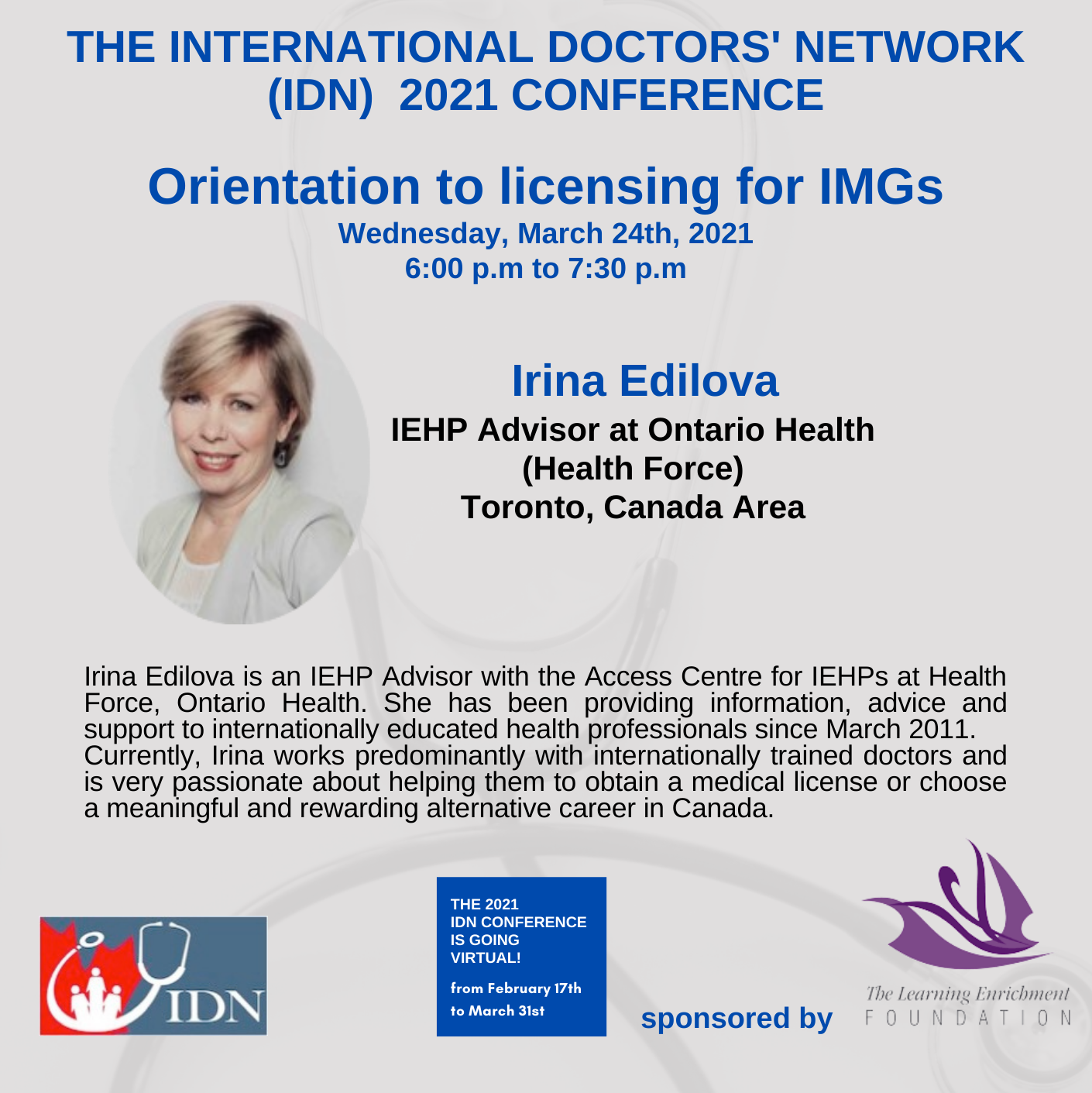 Orientation to licensing for IMGs @ (IDN) 2021 Conference ...